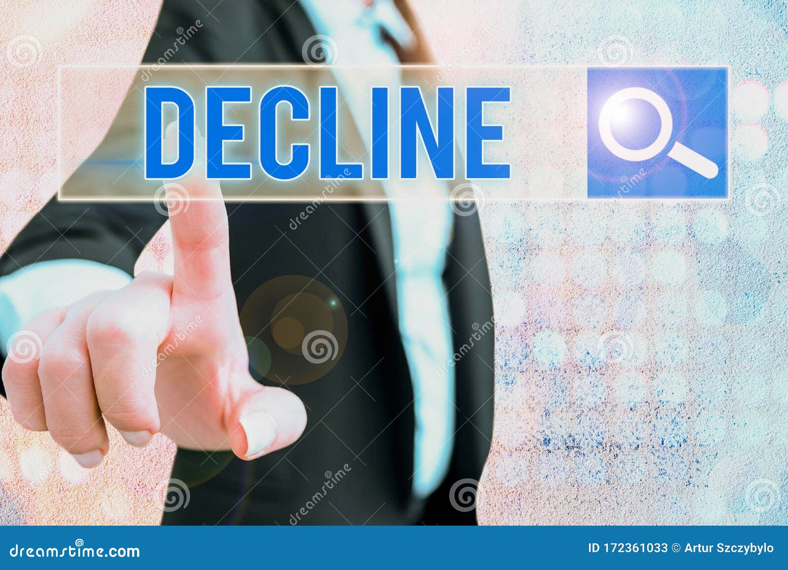 Text Sign Showing Decline. Conceptual Photo Become Smaller Fewer less ...