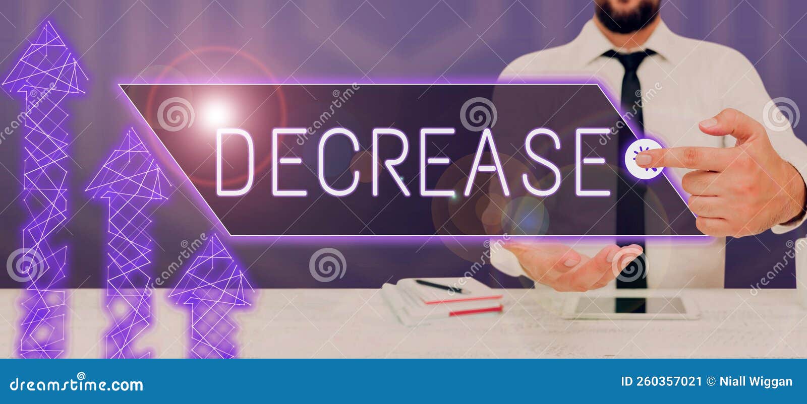 Writing Displaying Text Decrease. Business Idea Make or Become Smaller ...