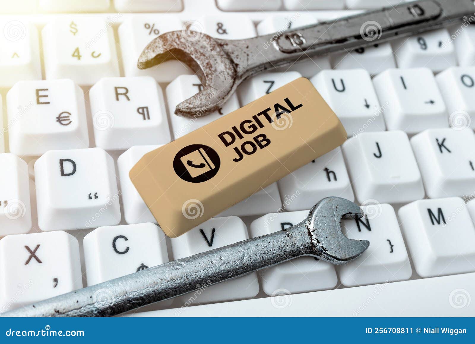 Text Sign Showing Digital Job. Word for Get Paid Task Done through ...