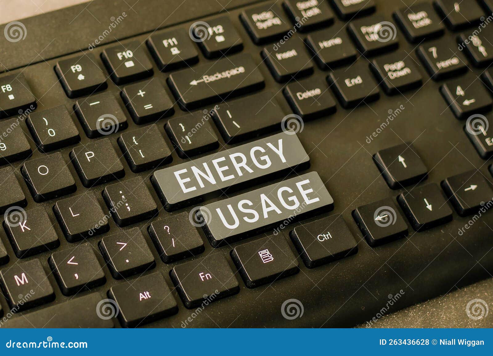 Text Sign Showing Energy Usage. Business Concept Amount of Energy ...