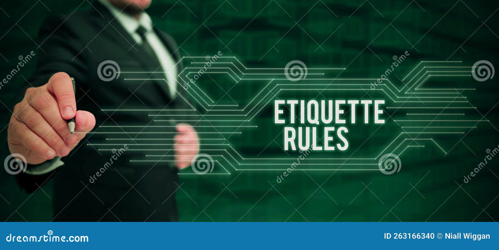 Text Sign Showing Etiquette Rules. Business Showcase Customs that ...