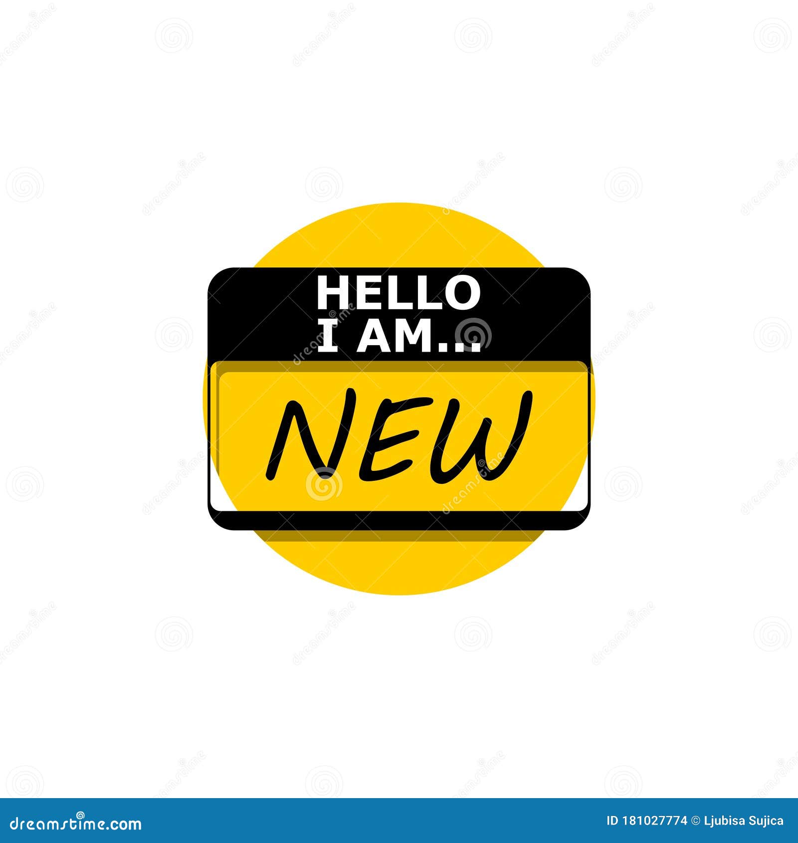 Text Sign Showing Hello I am New Stock Vector - Illustration of white ...