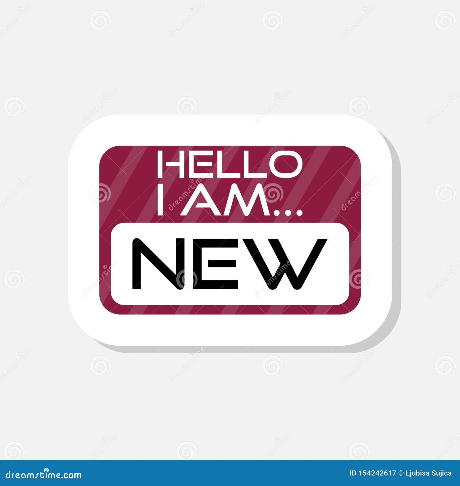 Text Sign Showing Hello I am New Sticker Stock Vector - Illustration of ...