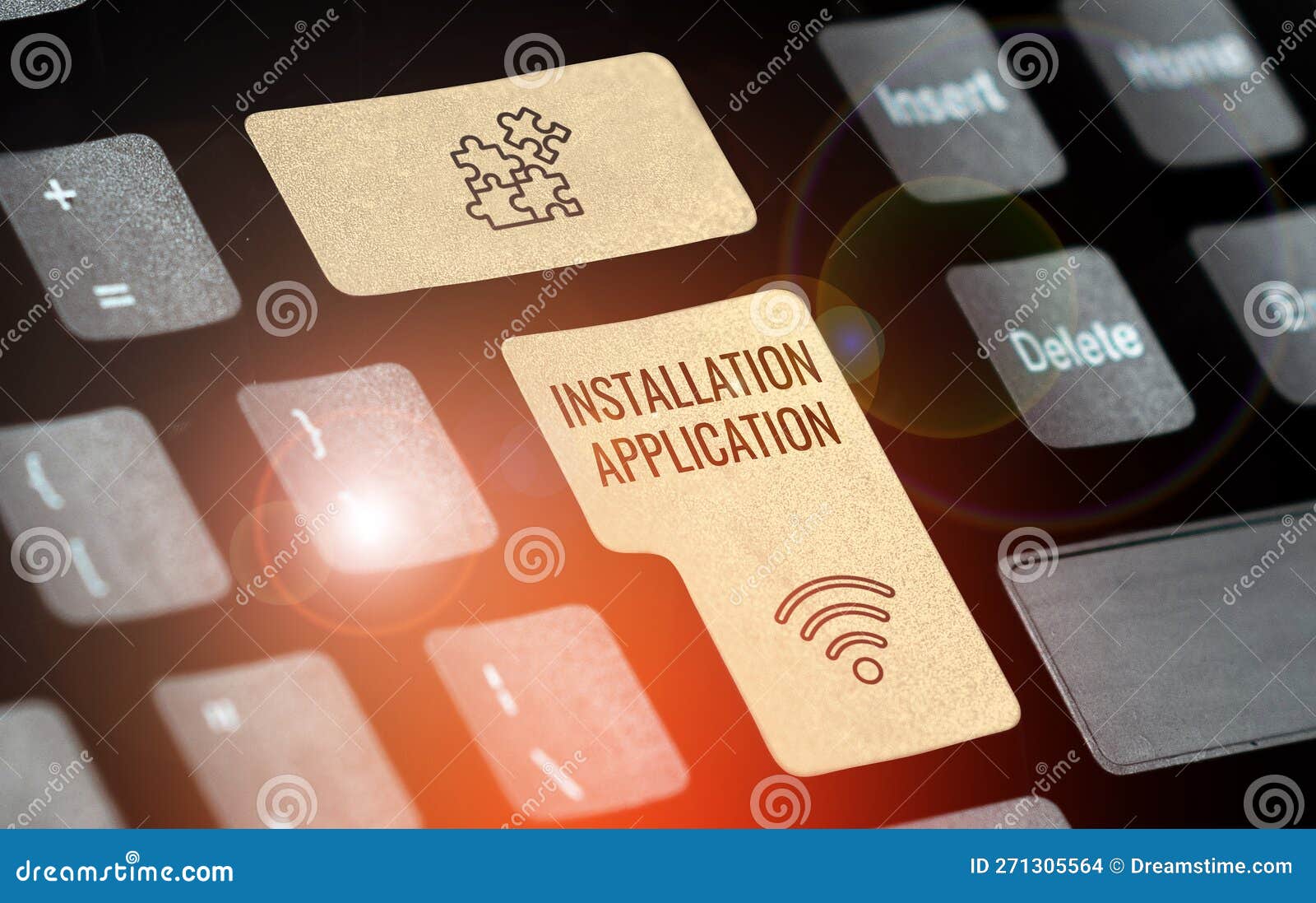 Text Sign Showing Installation Application. Word for the Act of ...