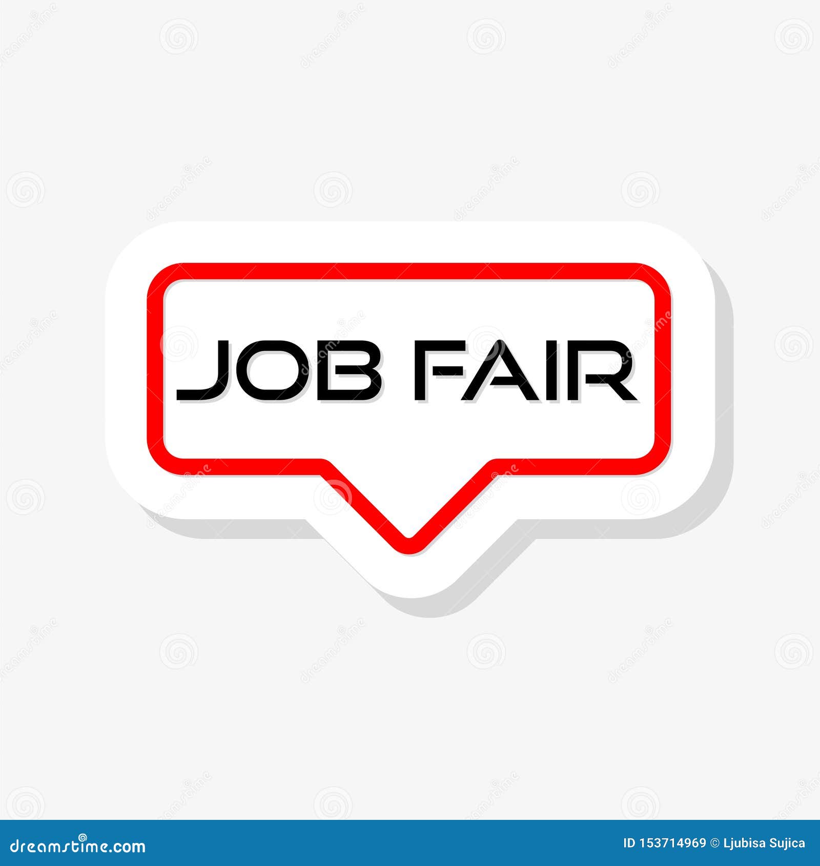 Text Sign Showing Job Fair Sticker Stock Vector - Illustration of ...