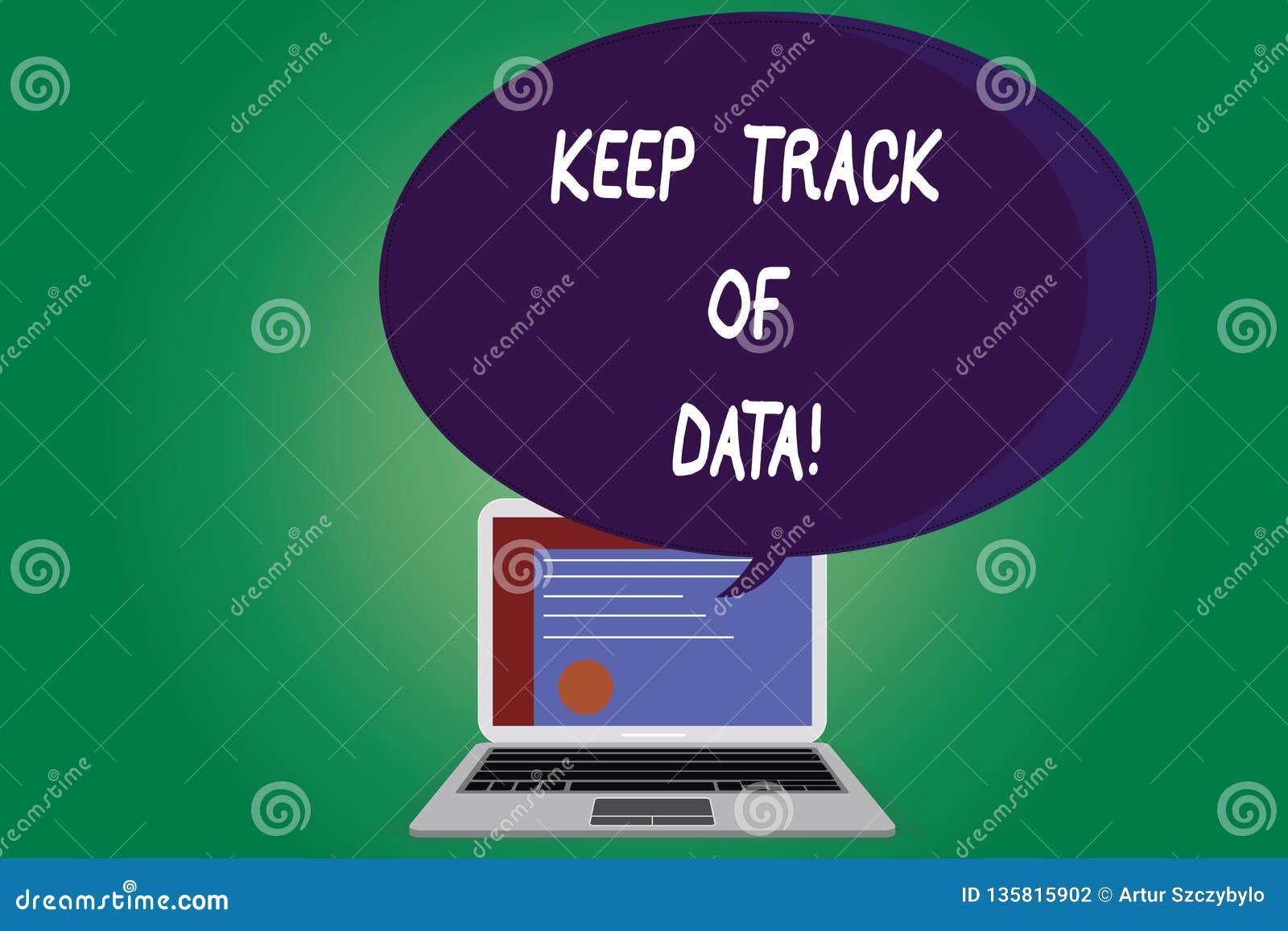Text Sign Showing Keep Track of Data. Conceptual Photo Be Aware of ...
