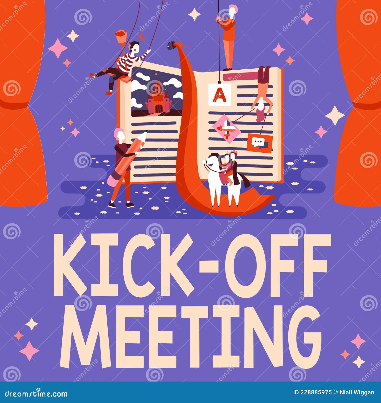 Text Sign Showing Kick Off Meeting. Word for First Meeting with the ...