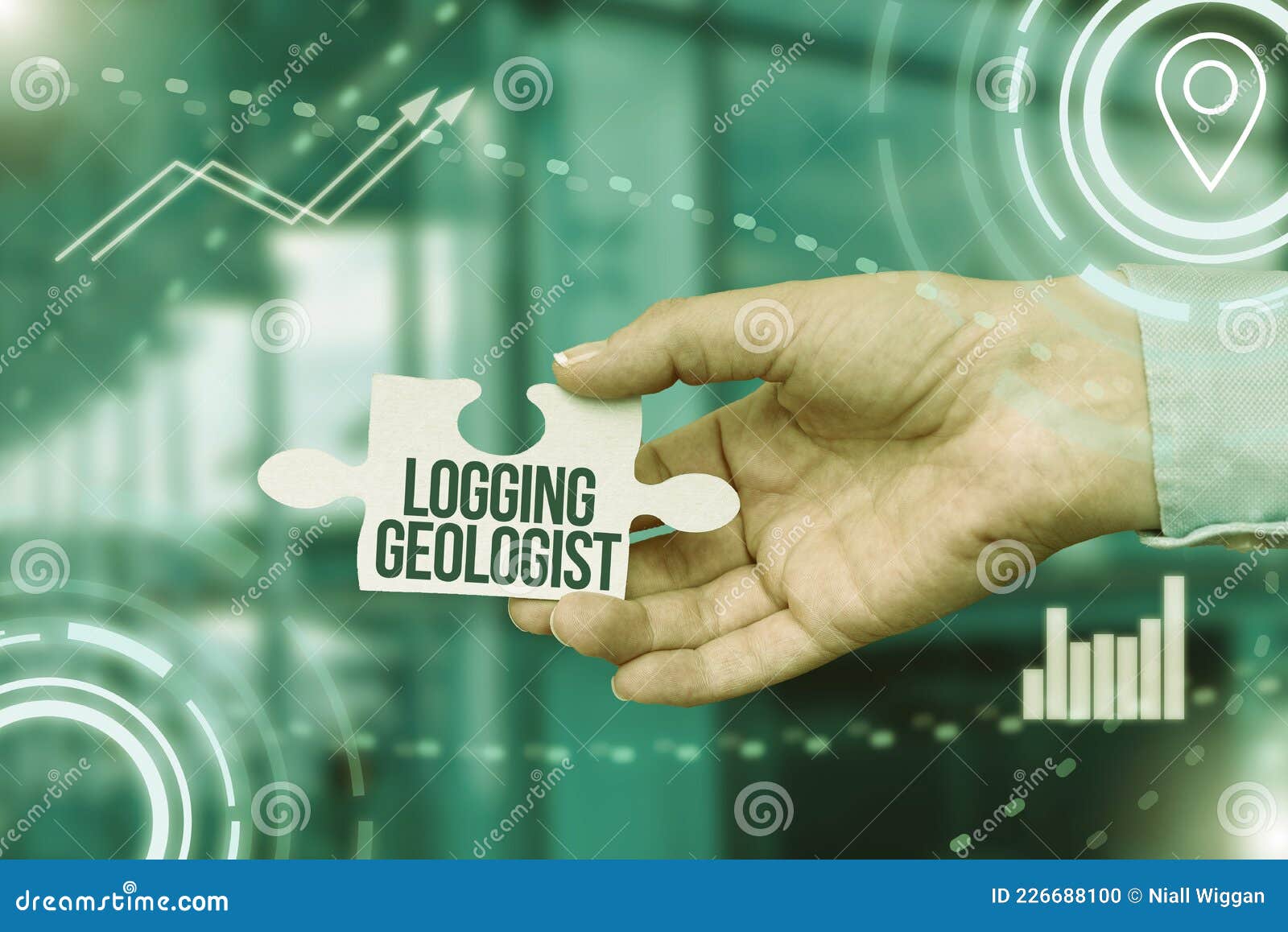 Sign Displaying Logging Geologist. Word Written on Layout and Execution ...