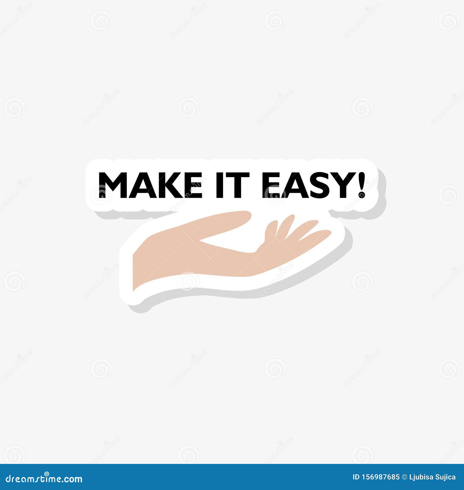 Text Sign Showing we Make it Easy Icon Sticker Stock Vector ...