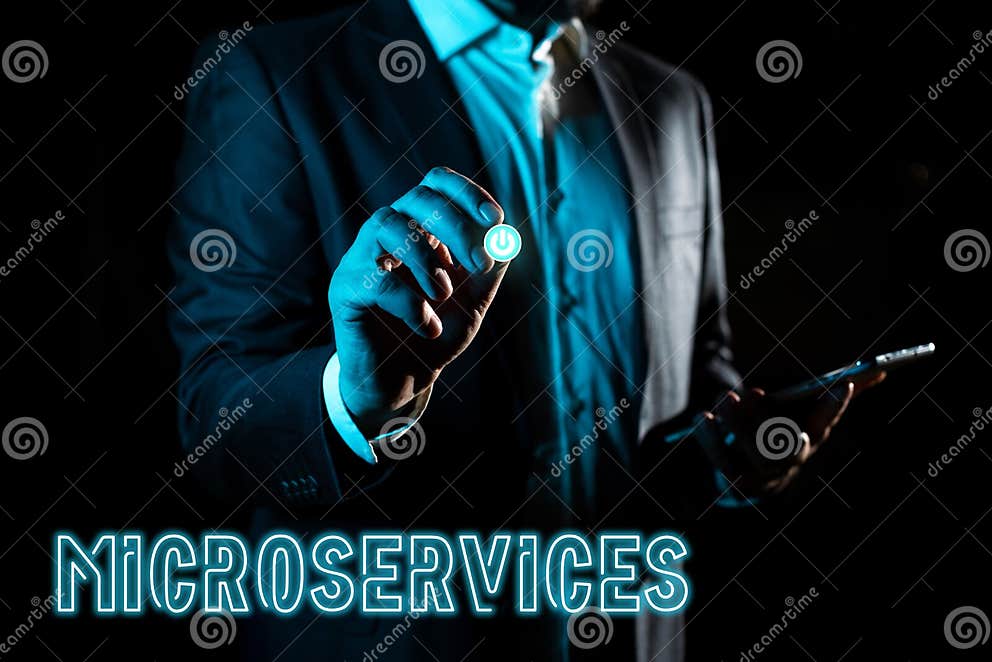 Text Sign Showing Microservices. Conceptual Photo Software Development ...