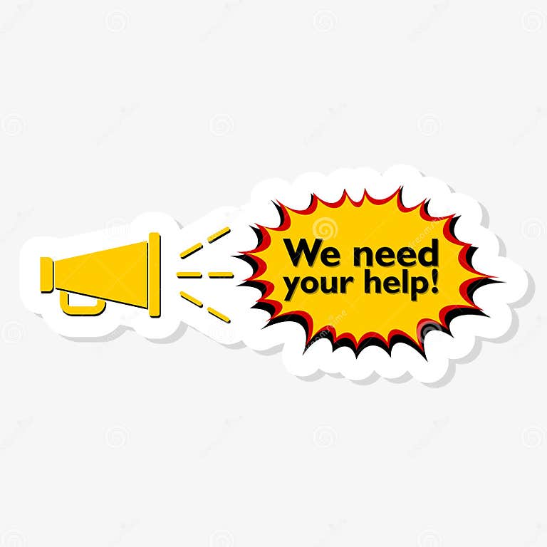 Text Sign Showing we Need Your Help Icon Sticker Stock Illustration ...