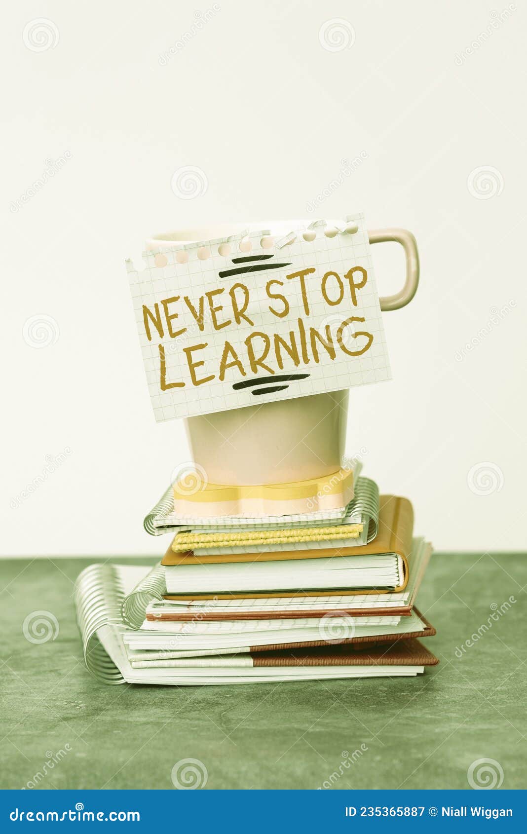 Text Sign Showing Never Stop Learning. Business Concept Keep on ...