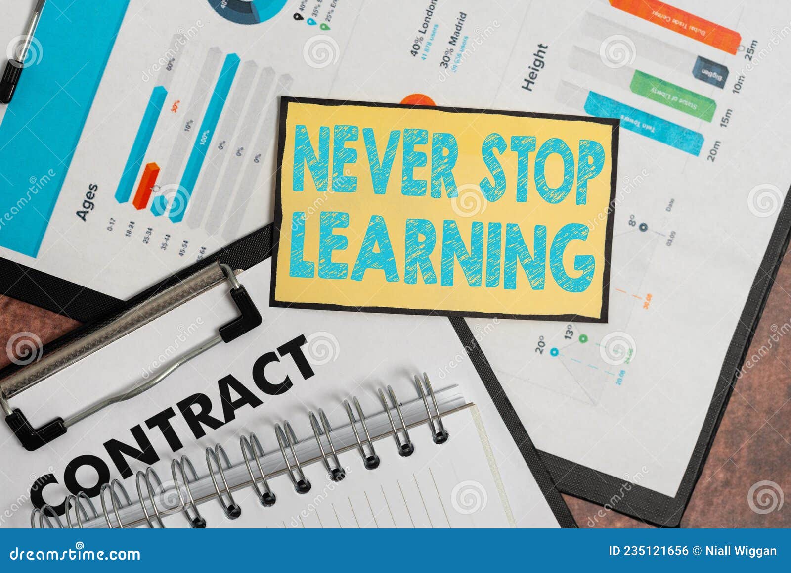 Text Sign Showing Never Stop Learning. Word for Keep on Studying ...