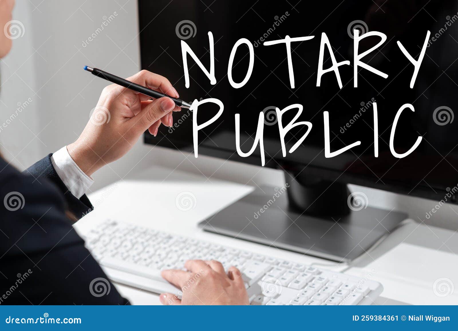 Text Sign Showing Notary Public. Word Written on Legality Documentation ...