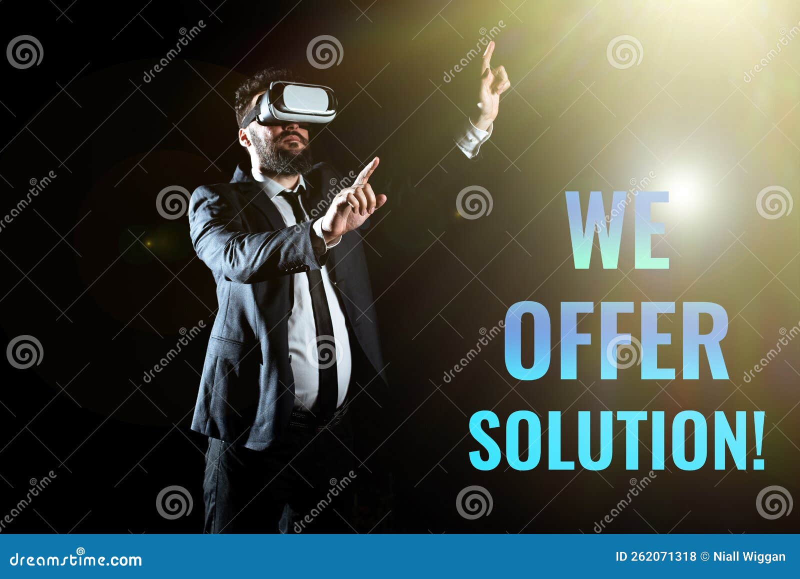 Text Sign Showing we Offer Solution. Internet Concept Give Means of ...