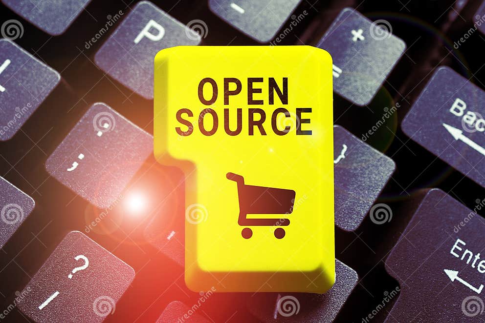 Text Sign Showing Open Source. Conceptual Photo Denoting Software Which Original Source Code ...