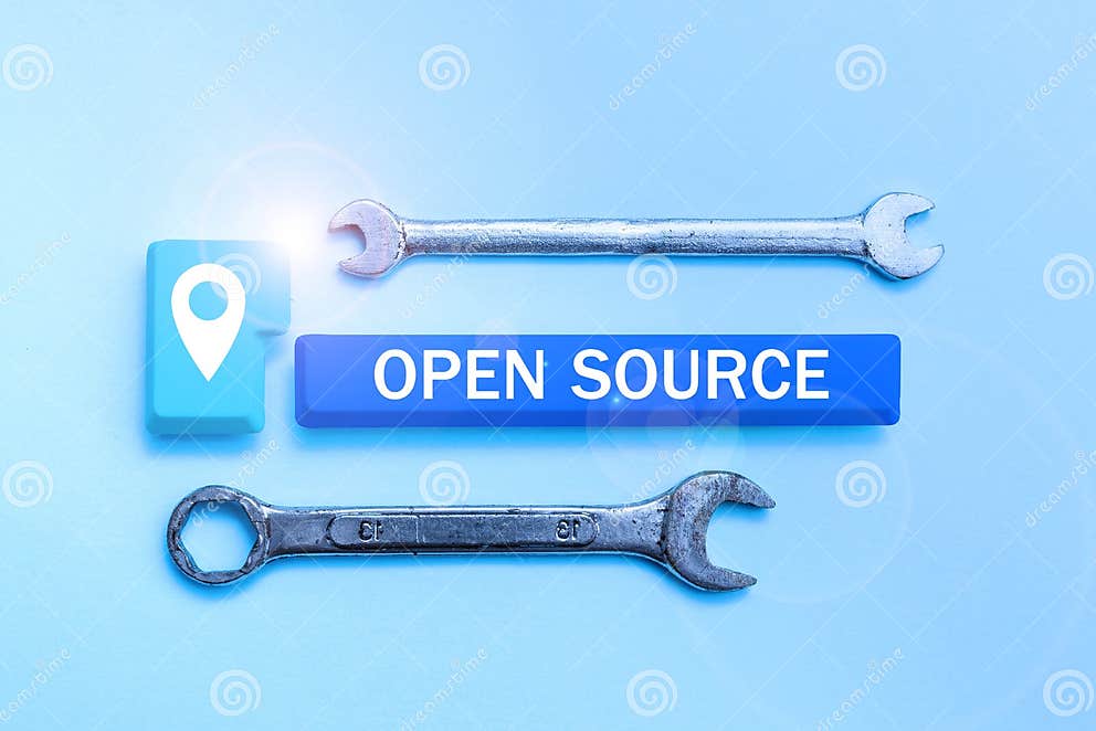 Sign Displaying Open Source. Concept Meaning Contains the Source Code ...