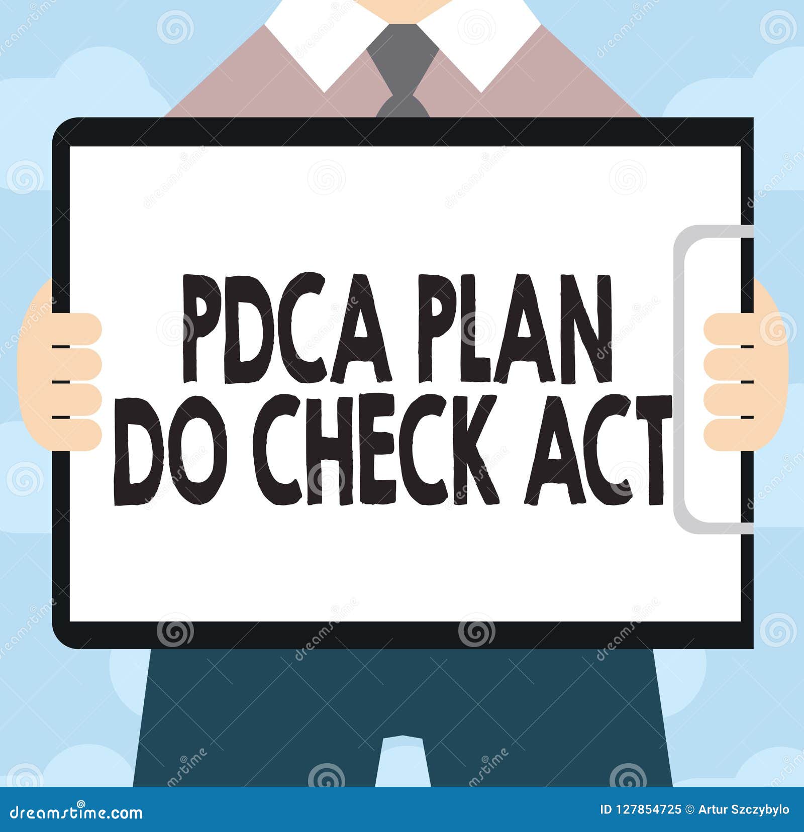 Text Sign Showing Pdca Plan Do Check Act. Conceptual Photo Deming Wheel ...