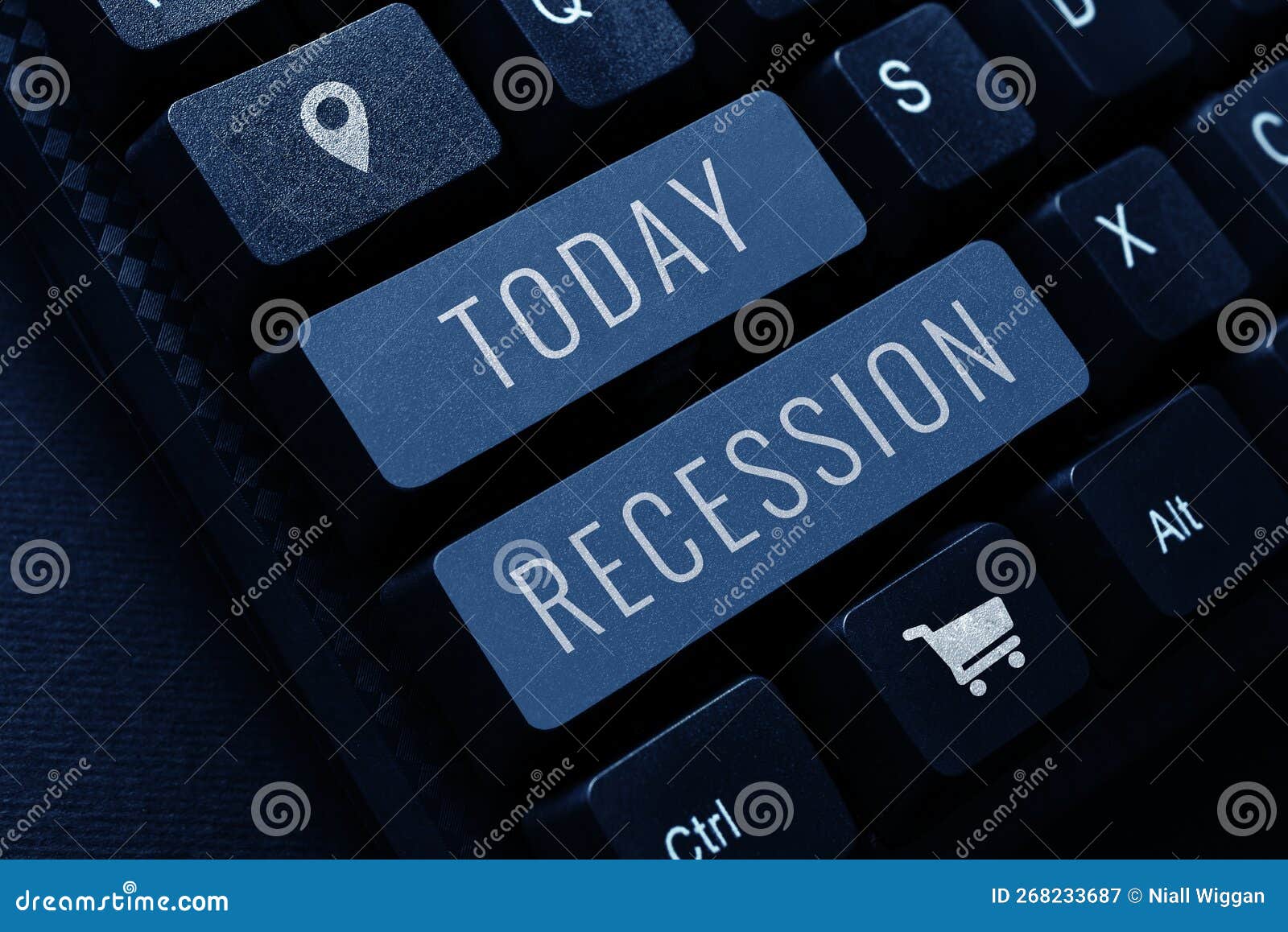 Text Sign Showing Recession. Business Showcase the Process of Progressive Decrease in Growing ...