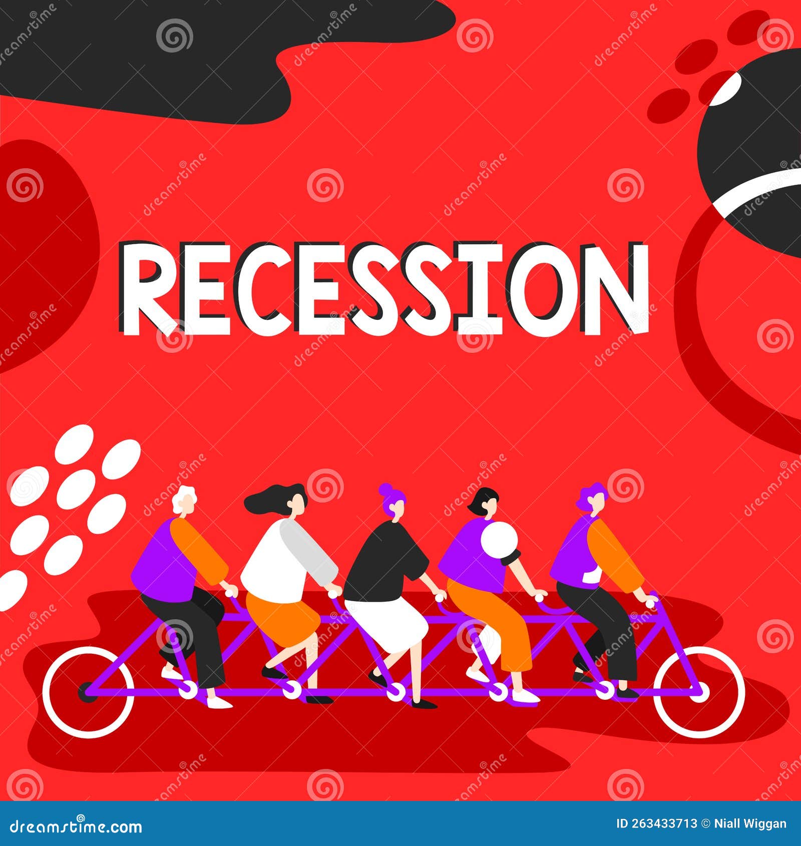 Text Sign Showing Recession. Business Showcase the Process of Progressive Decrease in Growing ...
