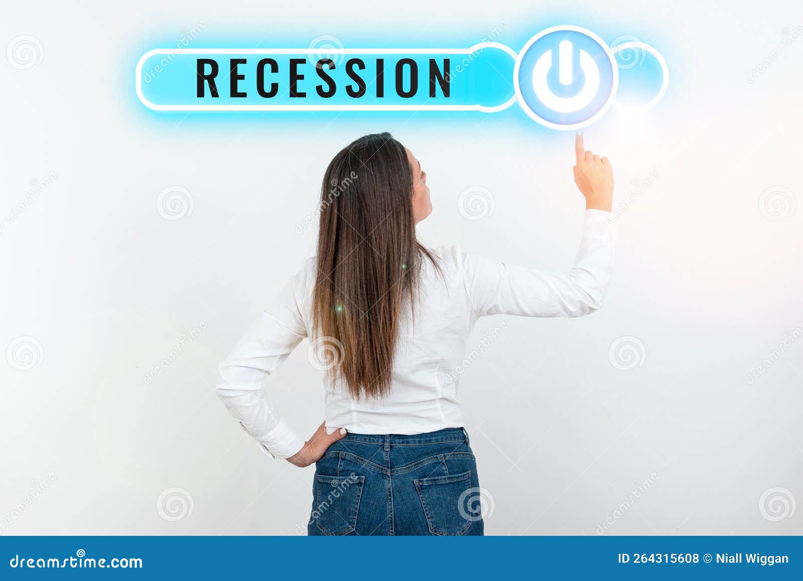 Text Sign Showing Recession. Word Written on the Process of Progressive Decrease in Growing ...