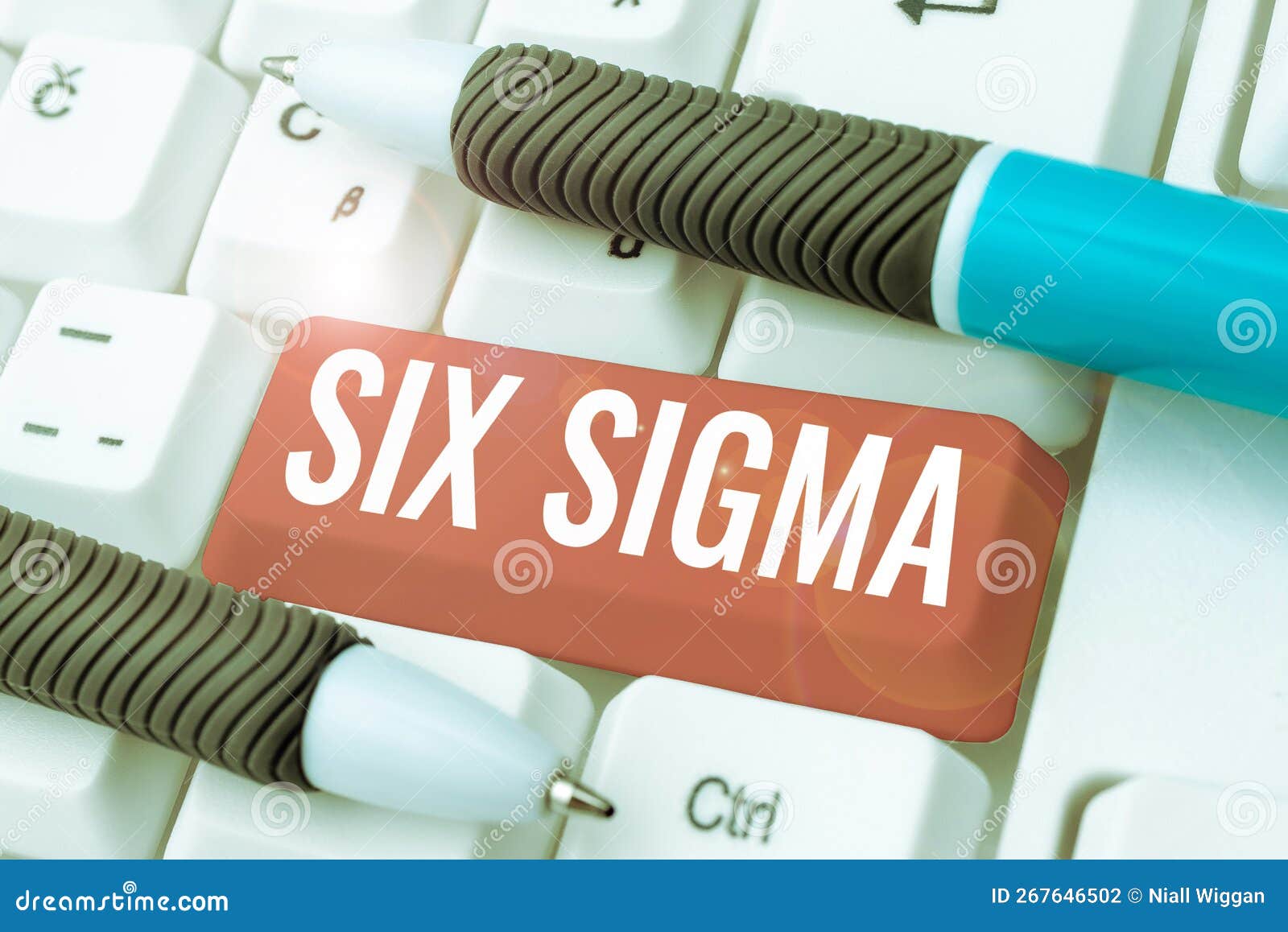 Text Sign Showing Six Sigma. Internet Concept Management Techniques To ...