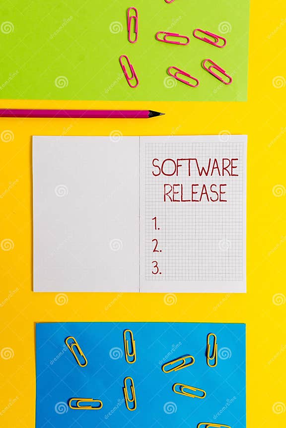 Text Sign Showing Software Release. Conceptual Photo Sum of Stages of ...