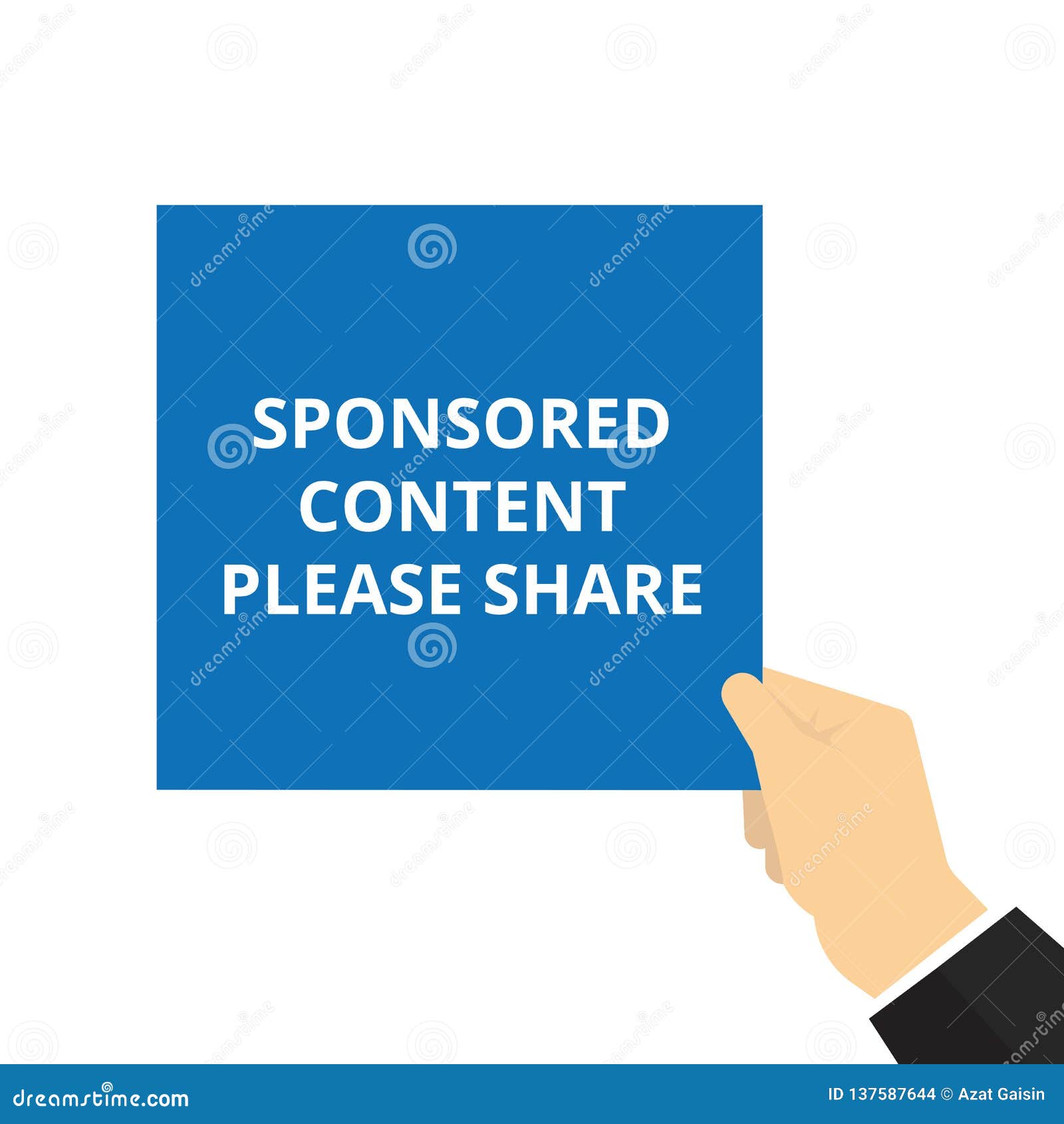 Text Sign Showing Sponsored Content Please Share Stock Illustration ...