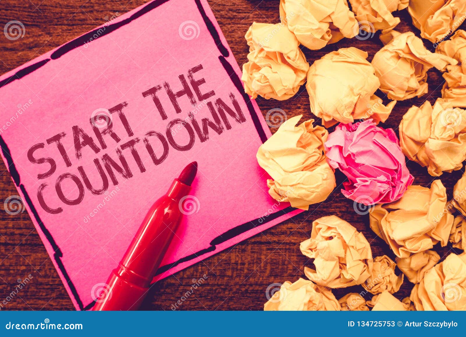 Text Sign Showing Start the Countdown. Conceptual Photo Sequence of ...