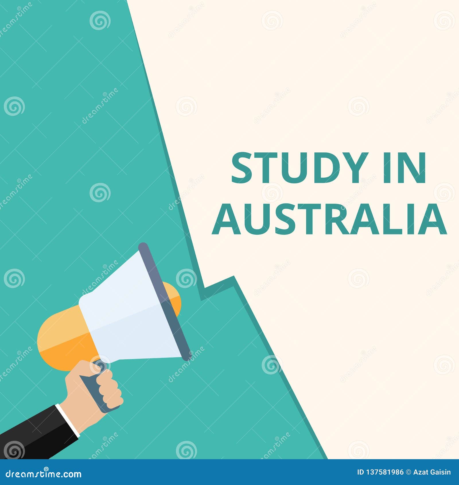 Text Sign Showing Study in Australia Stock Illustration - Illustration ...