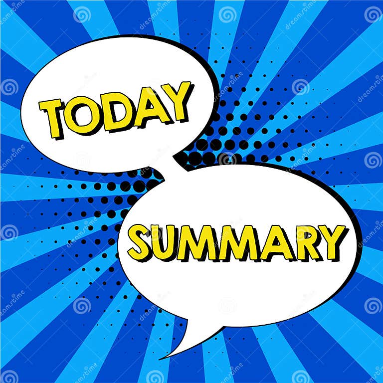 Text Sign Showing Summary. Word for Brief Statement Abstract Synopsis ...