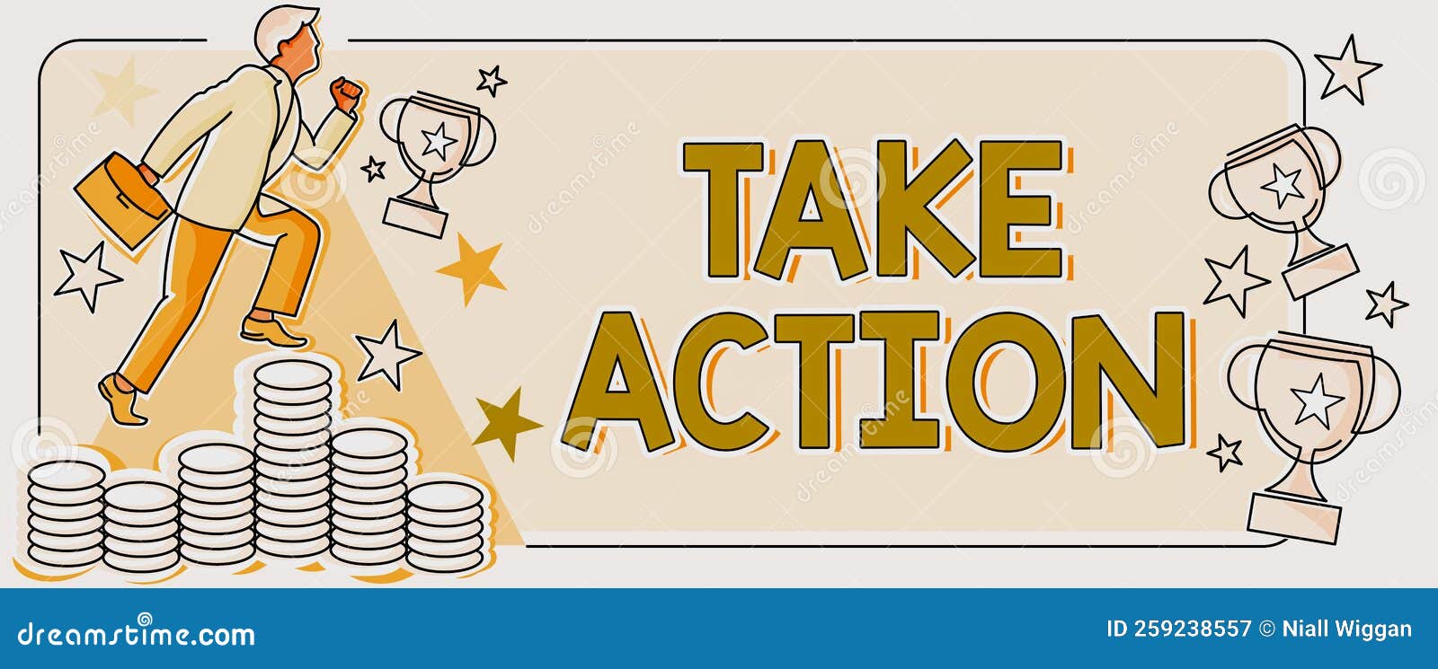 Conceptual Caption Take Action. Business Idea Positive Act of Making a ...