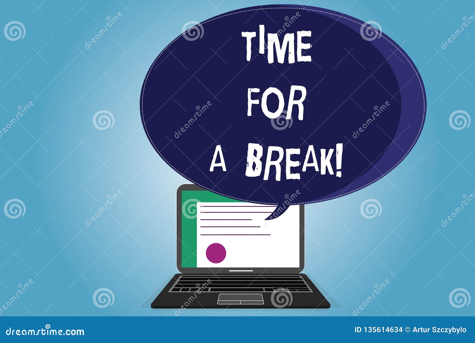 Text Sign Showing Time for a Break. Conceptual Photo Making a Pause ...