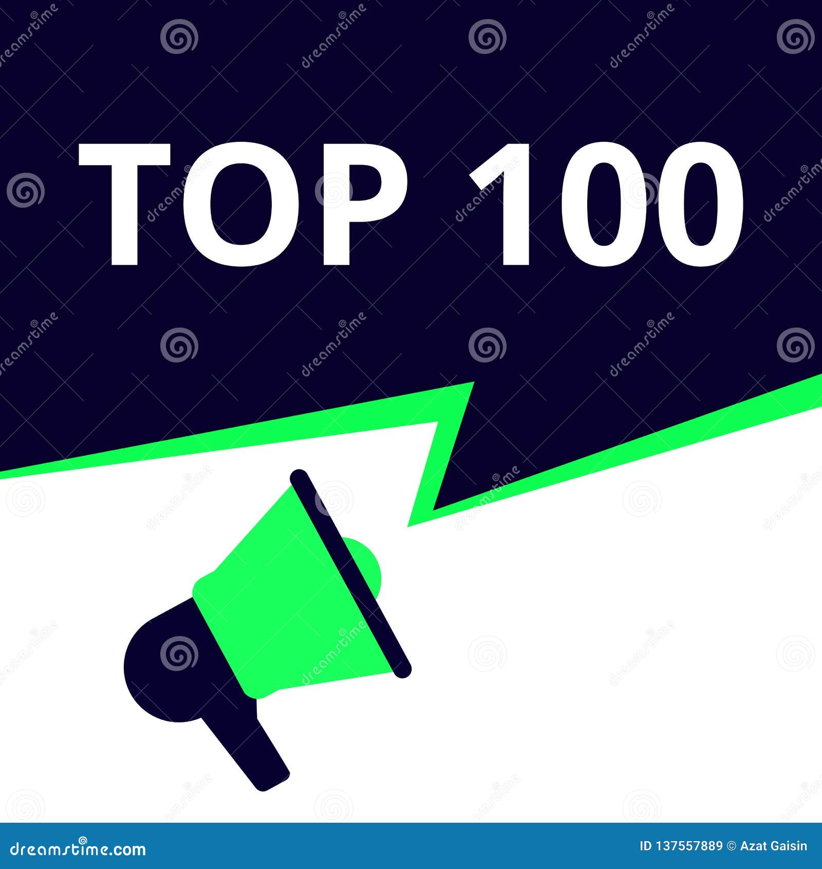 Text sign showing Top 100 stock illustration. Illustration of award ...