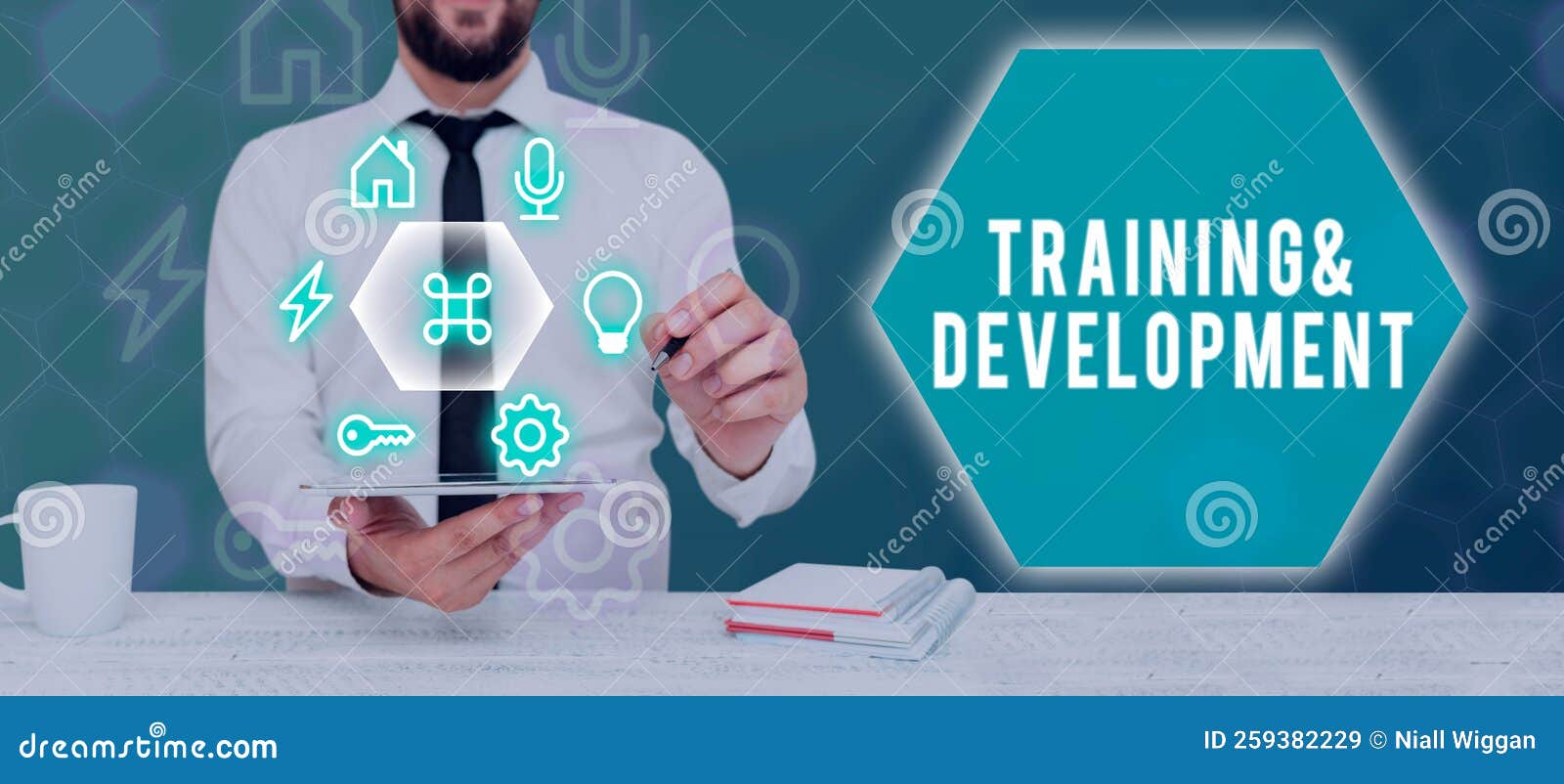 Text Sign Showing Traininganddevelopment. Business Approach Organize ...