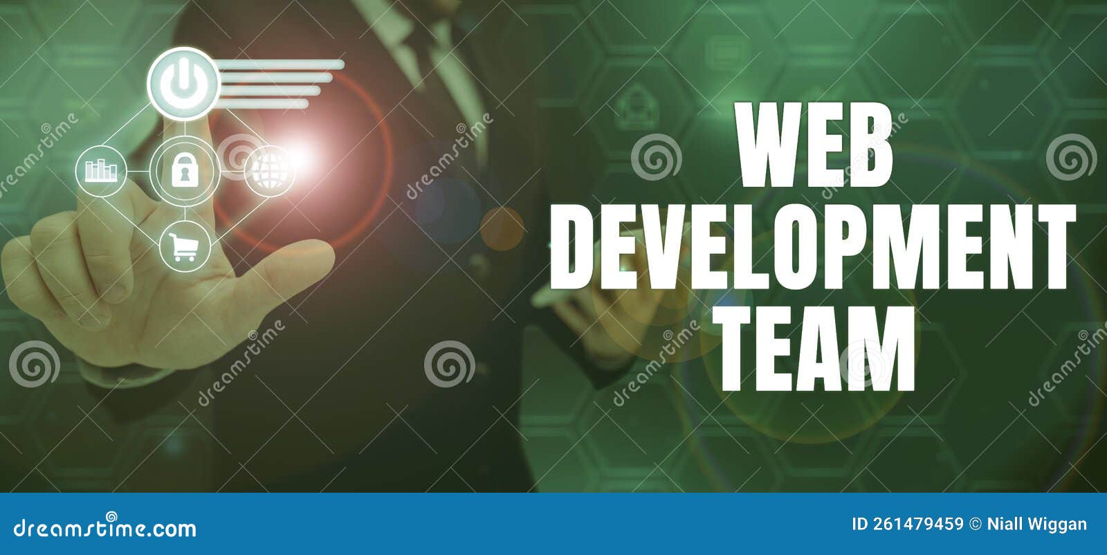Text Sign Showing Web Development Team. Internet Concept in Control of ...