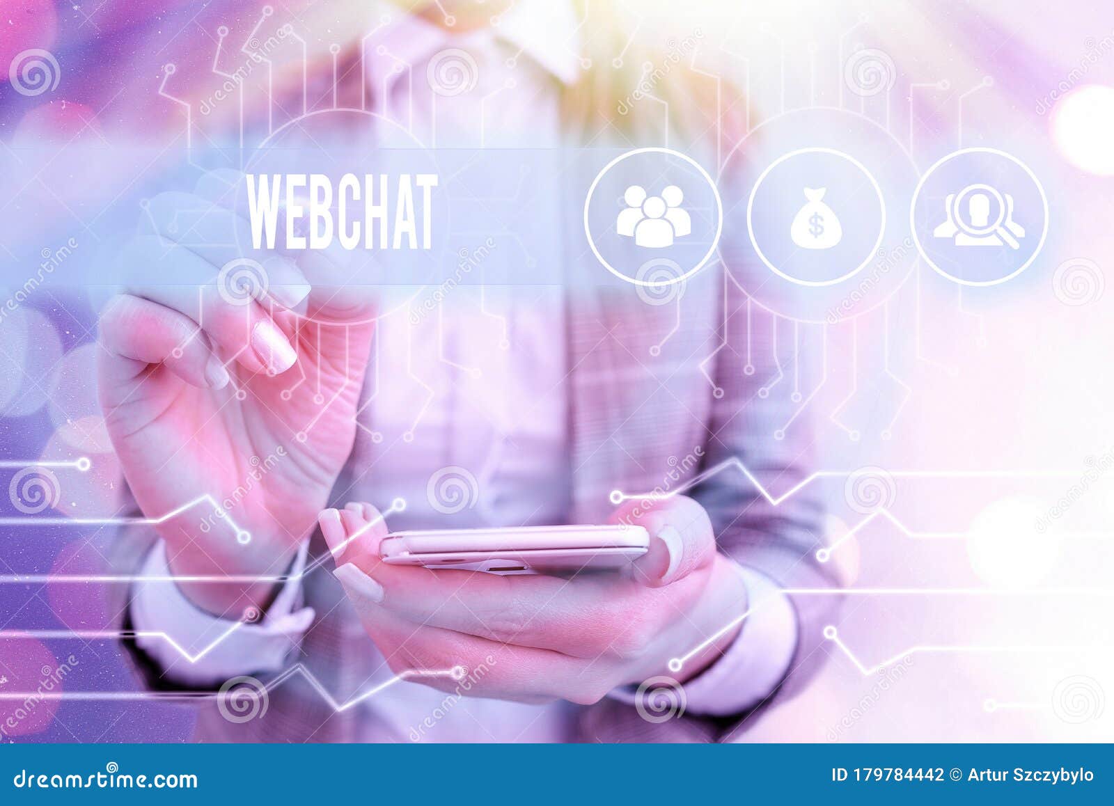 Text Sign Showing Webchat. Conceptual Photo System that Allows Users To ...