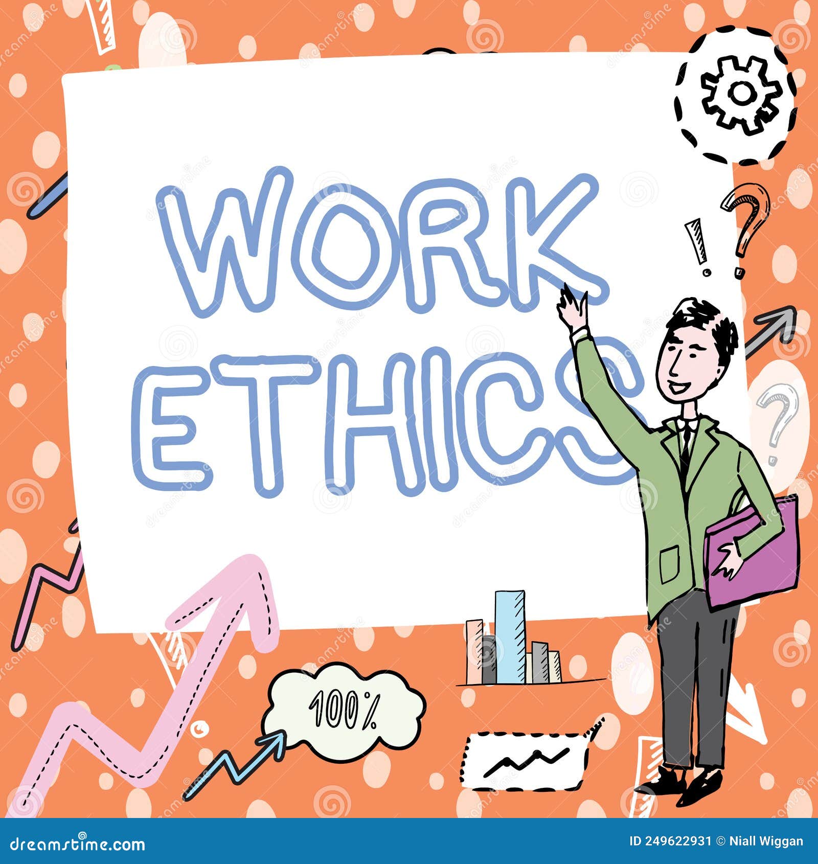 Text Sign Showing Work Ethics. Internet Concept a Set of Values ...