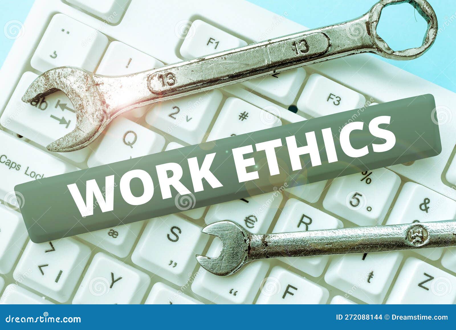 Text Sign Showing Work Ethics. Word Written on a Set of Values Centered ...