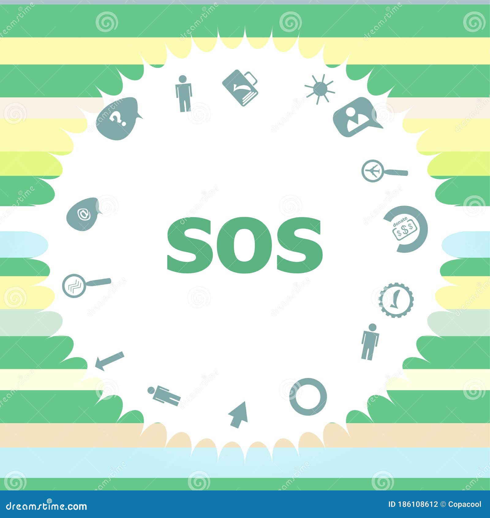 Text Sos. Social Concept . Infographics Icon Set Stock Illustration ...