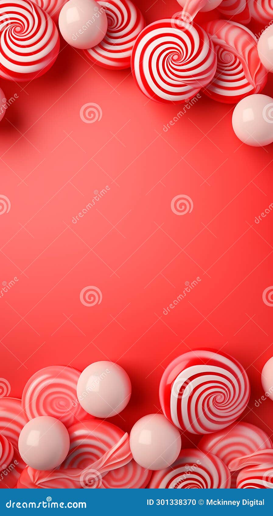 Peppermint Inspired Background in Fun Whimsical Design. Stock ...