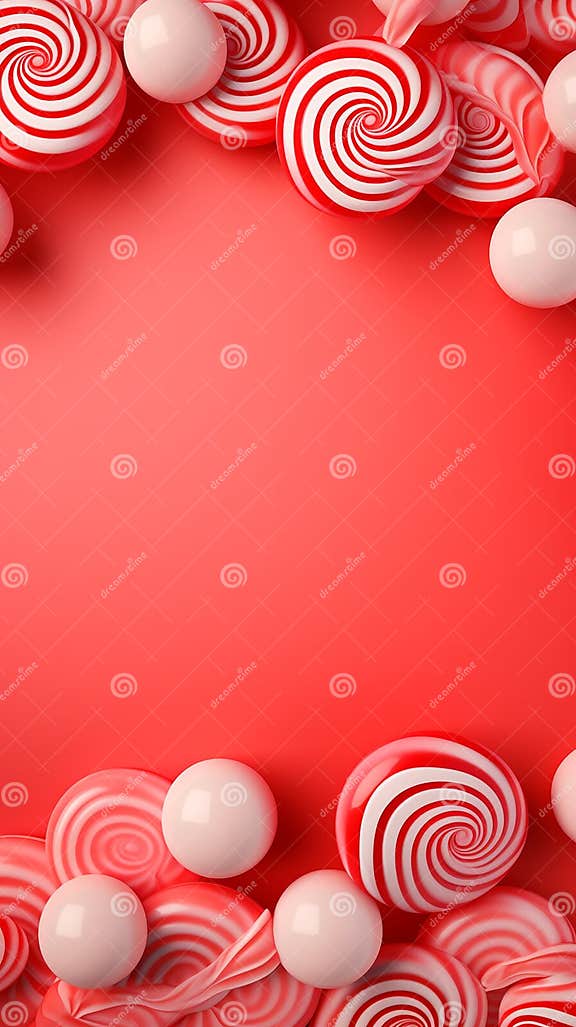 Peppermint Inspired Background in Fun Whimsical Design. Stock ...