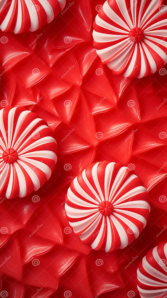 Peppermint Inspired Background in Fun Whimsical Design. Stock ...