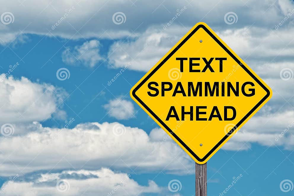 Text Spamming Ahead Warning Sign Stock Illustration - Illustration of ...