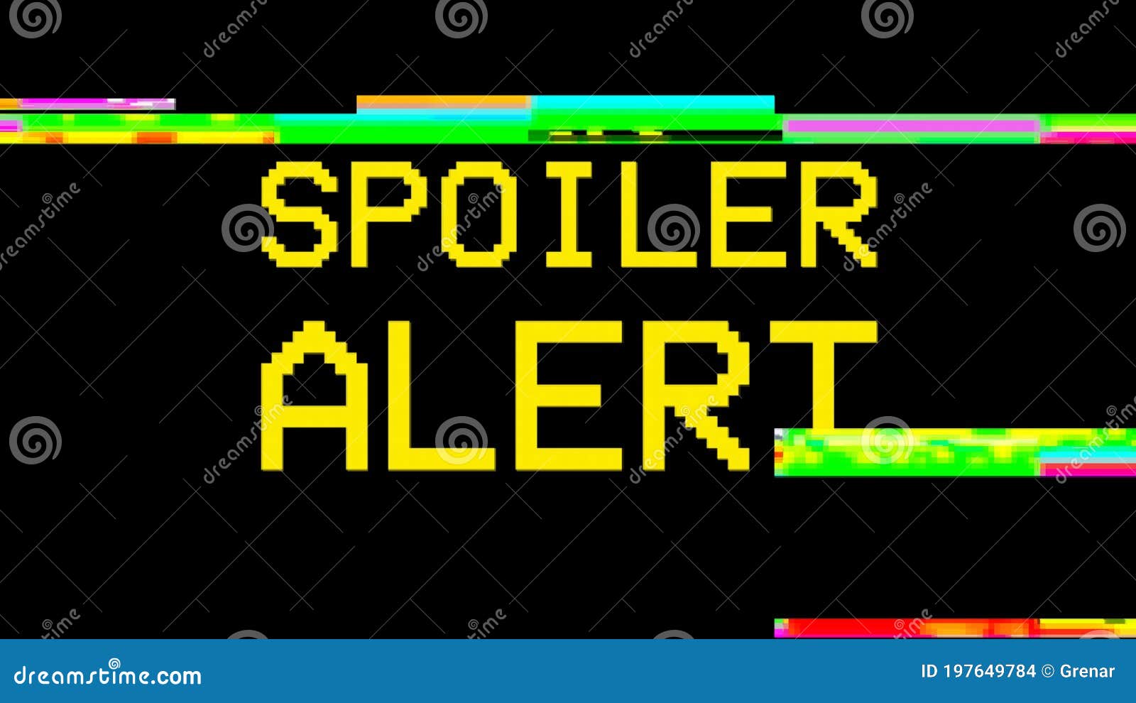 Text Spoiler Alert Glitch Black Stock Illustration - Illustration of ...