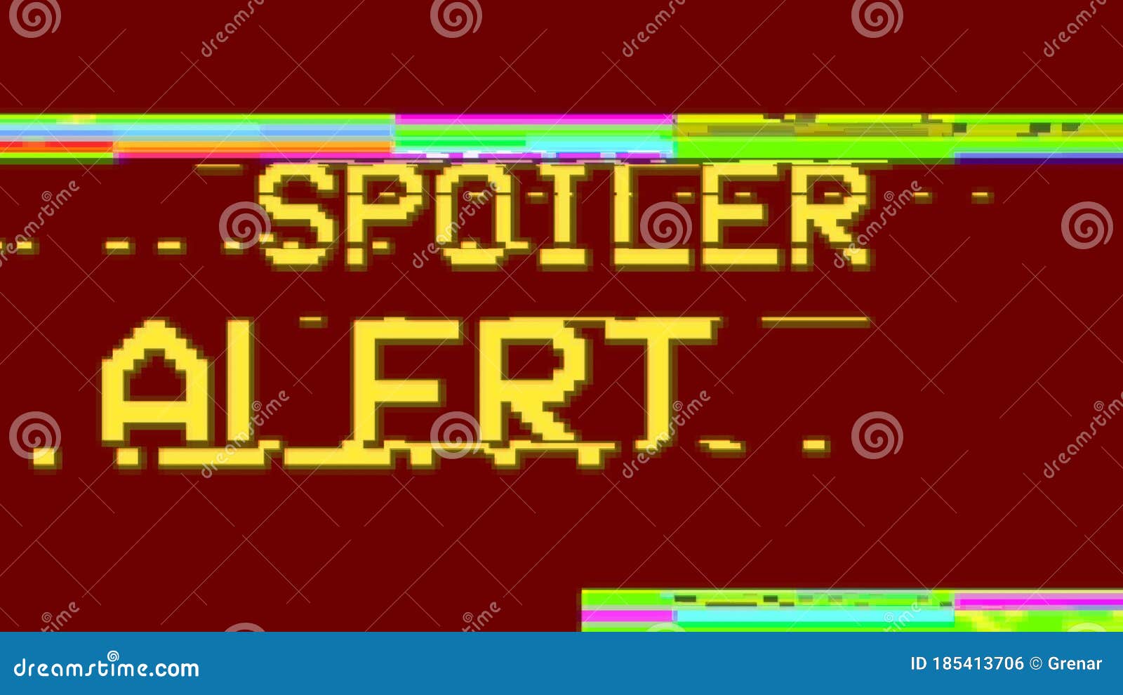 Text Spoiler Alert Glitch Red Stock Illustration - Illustration of ...