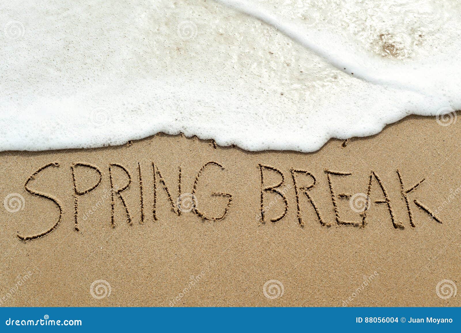 Text Spring Break in the Sand of a Beach Stock Photo - Image of bathing ...