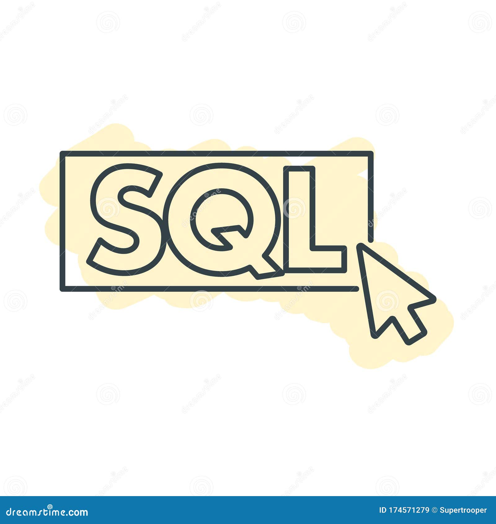 Text SQL Structured Query Language Sigh Stroke Symbol Stock ...