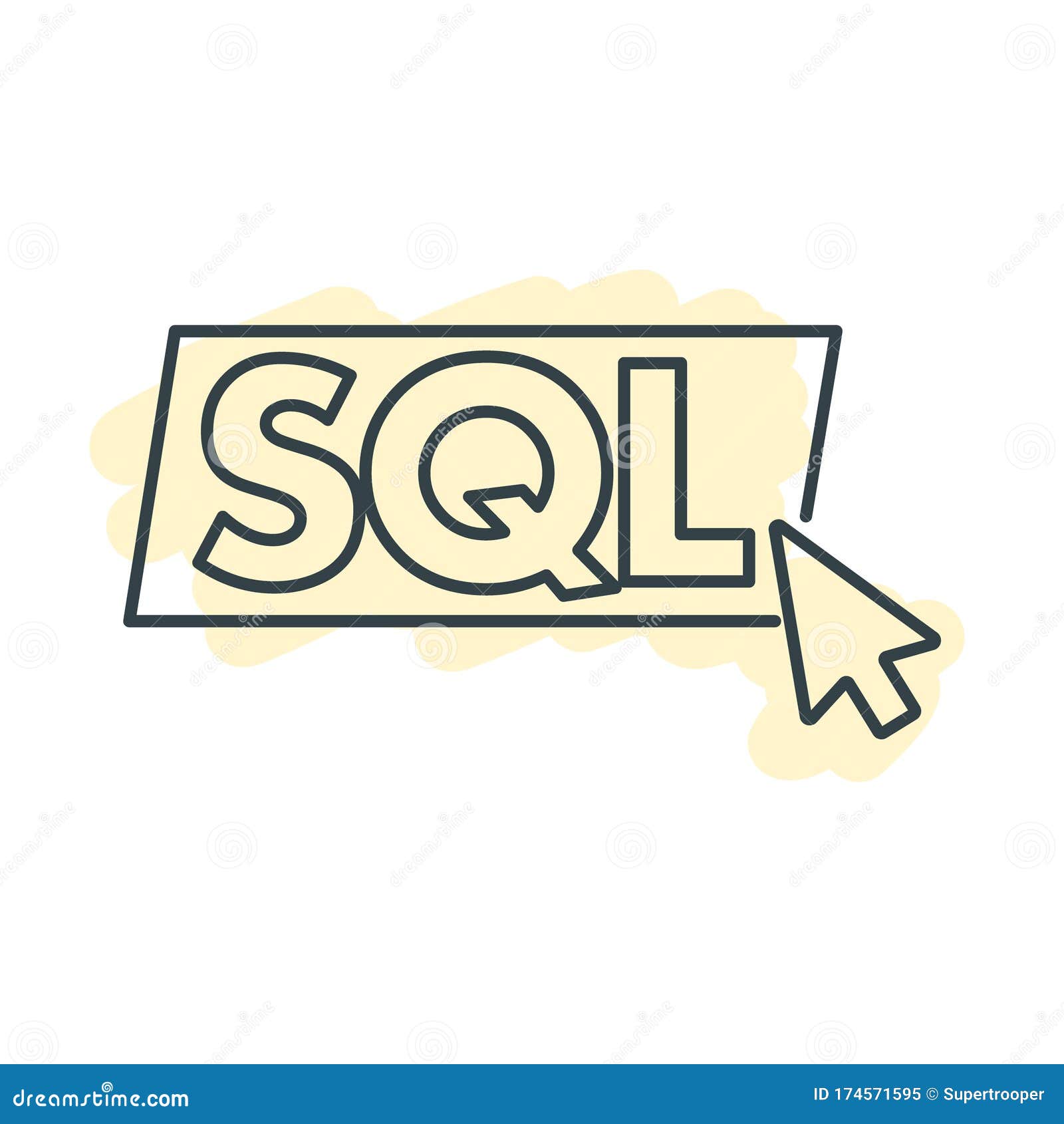 Text SQL Structured Query Language Sigh Stroke Symbol Stock ...