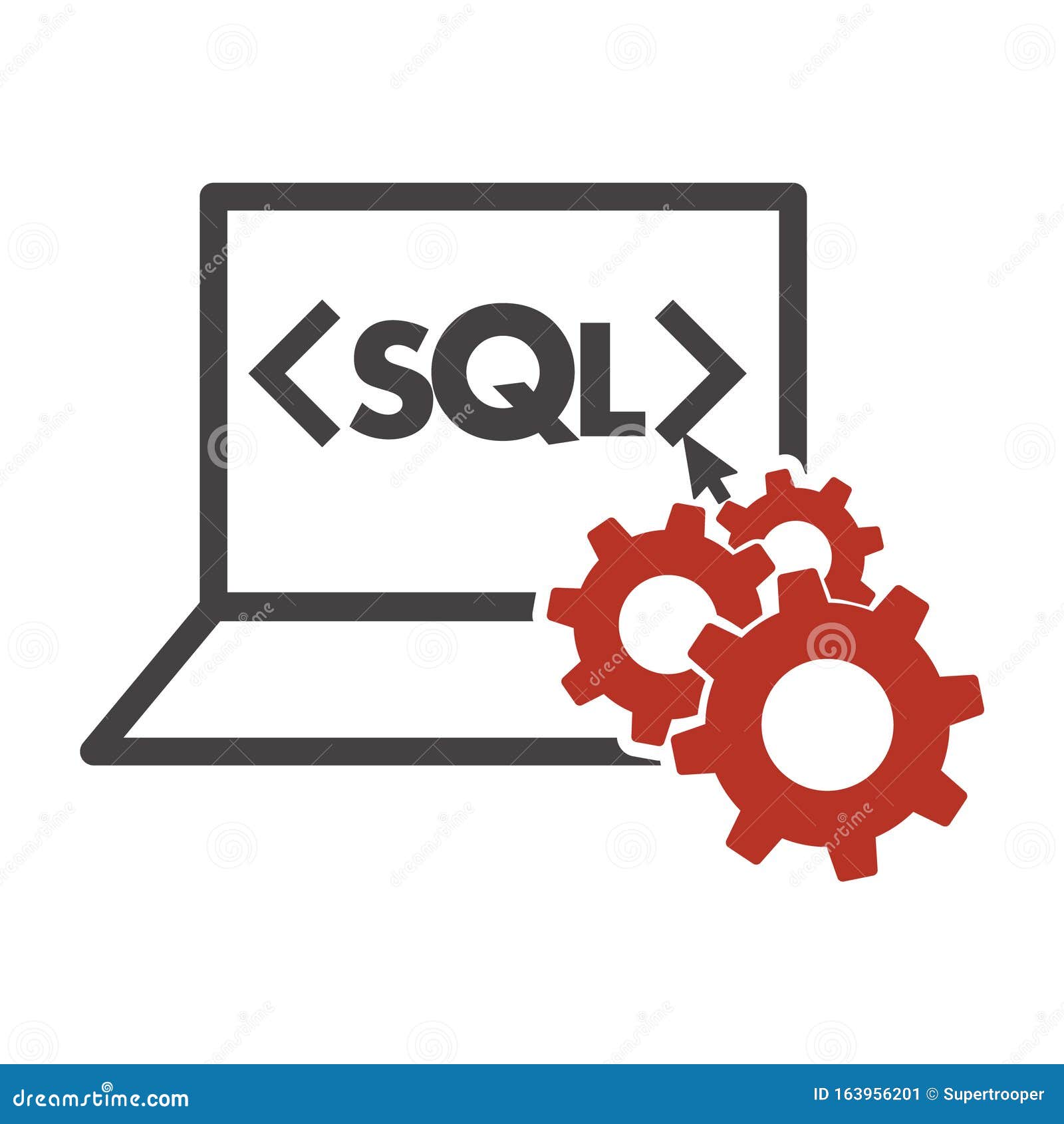 Text SQL Structured Query Language Sigh Stroke Symbol Vektor Abbildung ...